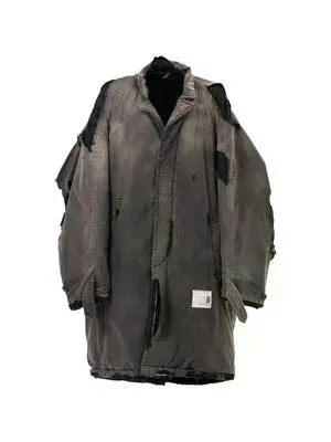 Mihara Yasuhiro Distressed Coat - Black