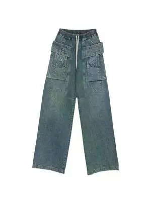 Rick Owens Drawstring Cargo Pants - Blue