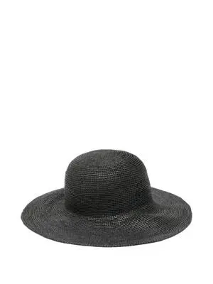 Liviana Conti Woven Wide Brim Hat - Black