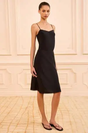 Ulla Johnson Isla Silk Slip Skirt - Noir