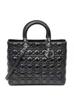 Dior Quilted Leather Tote Bag - Black