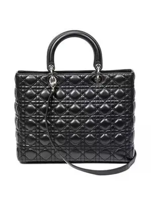 Dior Quilted Leather Tote Bag - Black
