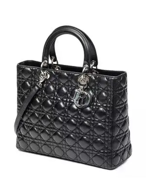 Dior Quilted Leather Tote Bag - Black