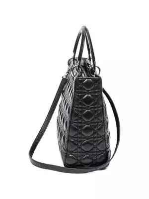 Dior Quilted Leather Tote Bag - Black