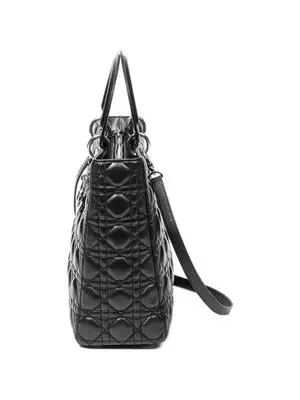 Dior Quilted Leather Tote Bag - Black