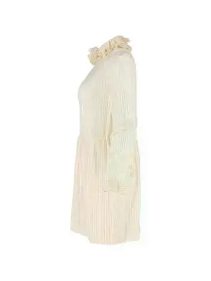 Saint Laurent Lamé Striped Mini Dress