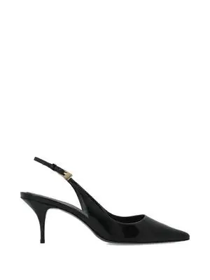 Black Suede Studio Buckled Pumps