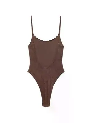 Frankies Bikinis Juliet Scalloped Embroidered Swimsuit