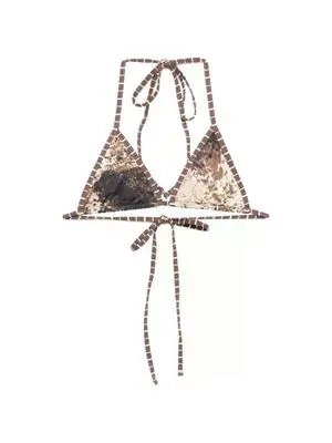 Frankies Bikinis Nick Triangle Bikini Top - Brown