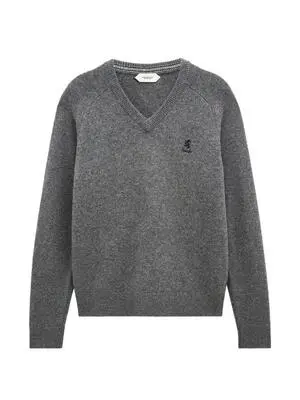 Pringle Of Scotland V-neck Logo Sweater - Grey