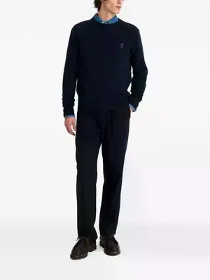 Pringle Of Scotland Crew-neck Logo Sweater - Blue