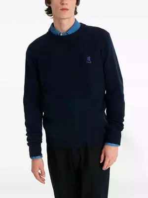 Pringle Of Scotland Crew-neck Logo Sweater - Blue