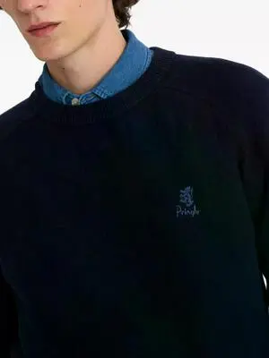 Pringle Of Scotland Crew-neck Logo Sweater - Blue