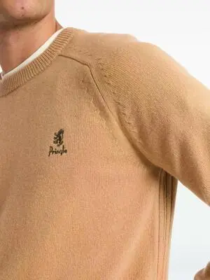 Pringle Of Scotland Crew-neck Logo Sweater - Neutrals