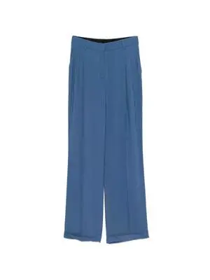 Missoni Pleated Turn-up Palazzo Pants - Blue
