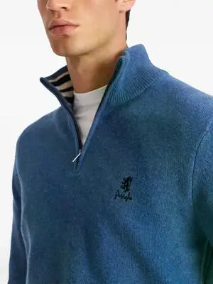 Pringle Of Scotland Zip Polo Shirt - Blue