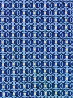 FERRAGAMO Gancini Chain Print Silk Neck Tie - Blue