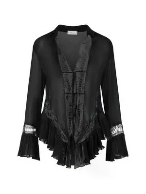 Blumarine Lace Insert Ruffled Shirt