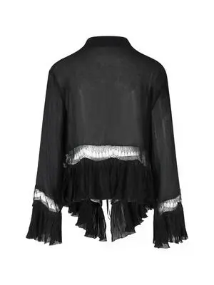 Blumarine Lace Insert Ruffled Shirt