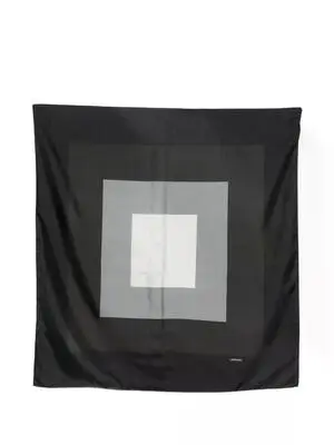 LARDINI Geometric Silk Scarf - Black