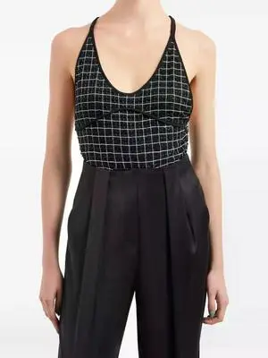Giorgio Armani Checked Racerback Top