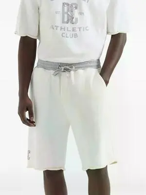 Brunello Cucinelli Cotton And Linen Mélange French Terry Bermuda Shorts With Logo