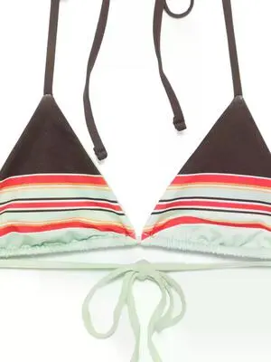 Frankies Bikinis Striped Triangle Bikini Top