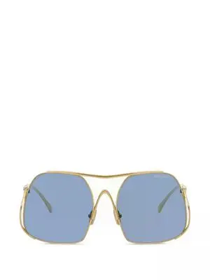 Miu Miu Geometric Frame Sunglasses - Gold
