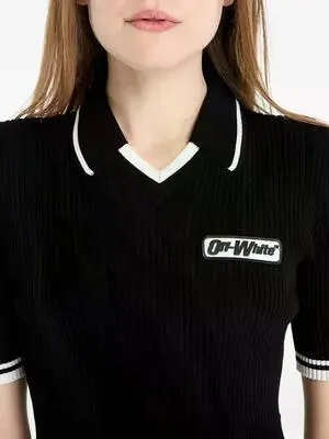 Off-White Ribbed Short-sleeve Top