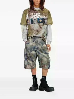 DIESEL® Camouflage Print Bermuda Shorts