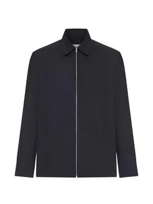 JIL SANDER Zip Cotton Shirt - Blue