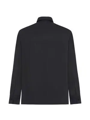 JIL SANDER Zip Cotton Shirt - Blue