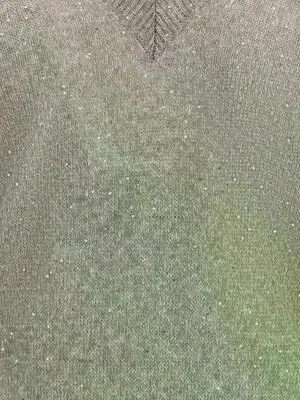 Brunello Cucinelli Embellished V-neck Sweater - Neutrals