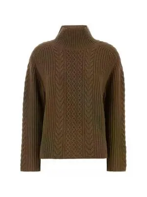 Max Mara Cable-knit Turtleneck Sweater - Brown