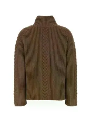Max Mara Cable-knit Turtleneck Sweater - Brown