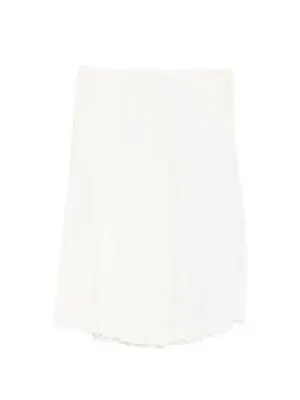 N°21 Elasticated-waistband Pleated Skirt - White