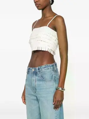 CIRCUS HOTEL Fringed Strappy Top