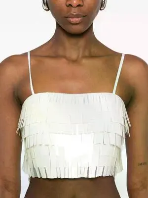 CIRCUS HOTEL Fringed Strappy Top