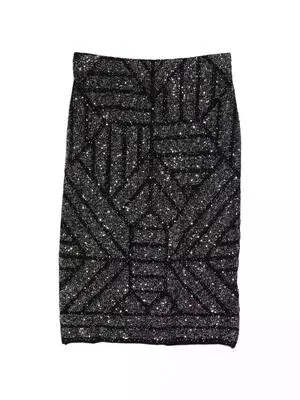 CIRCUS HOTEL Geometric Sequin Skirt