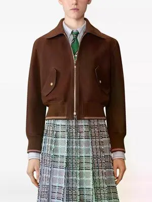 Thom Browne Cropped Nubuck Flight Jacket - Brown