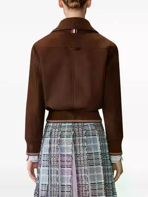 Thom Browne Cropped Nubuck Flight Jacket - Brown