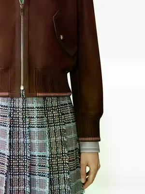 Thom Browne Cropped Nubuck Flight Jacket - Brown