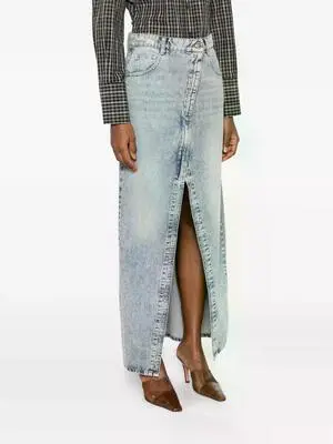 Erika Cavallini Front Slit Denim Skirt