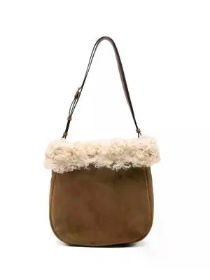 Saint Laurent Shearling-trim Shoulder Bag