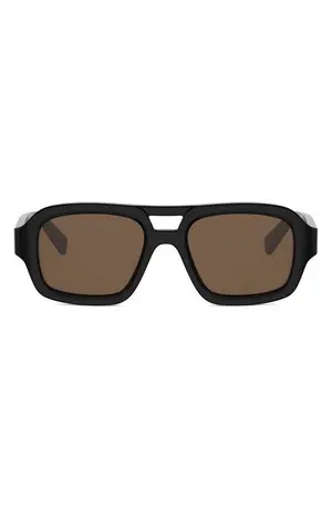 Celine 3 Dots 53mm Pilot Sunglasses - Shiny Black/brown