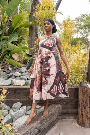 LUNAVERSOUL Machina Afrofuturism Halter Dress