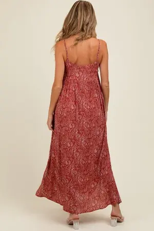 PINKBLUSH Paisley Print Sleeveless Maxi Dress