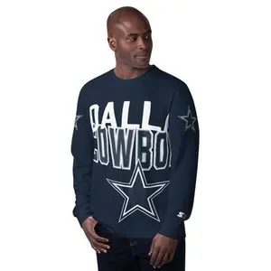 STARTER Dallas Cowboys Clutch Hit Long Sleeve T-shirt - Navy