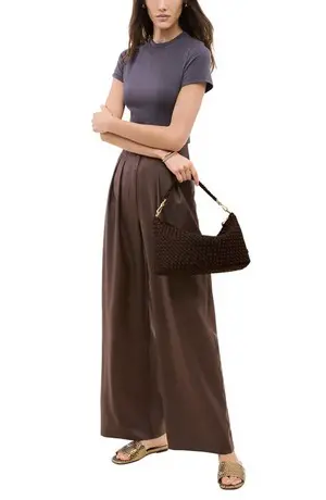 NAGHEDI Small Porto Half Moon Shoulder Bag - Chocolate