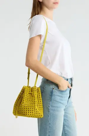 NAGHEDI Medium Mallorca Bucket Bag - Ochre